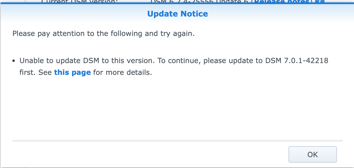 Synology DSM Manual Update 6 to 7 – Europheus